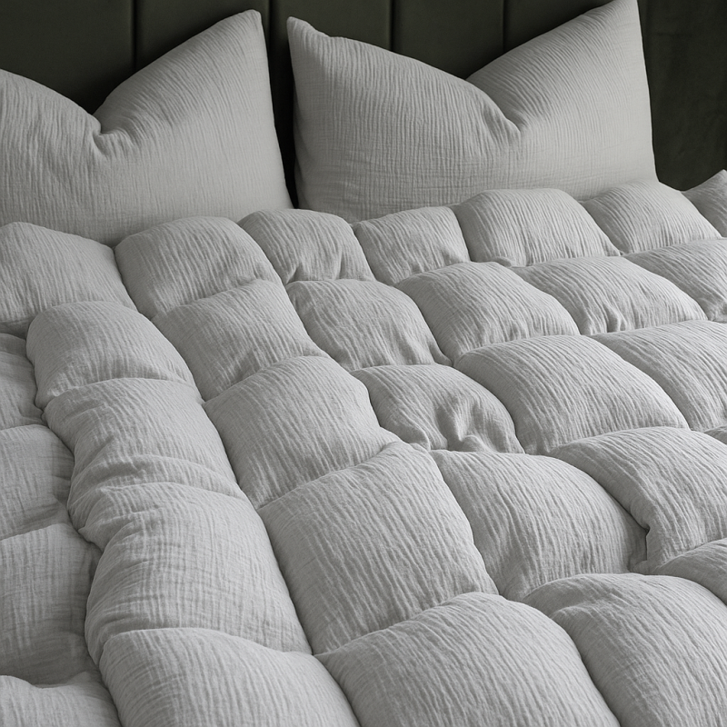 EIKIN koddaver 50×70 – ljósgrátt múslínbómull | Lín Design